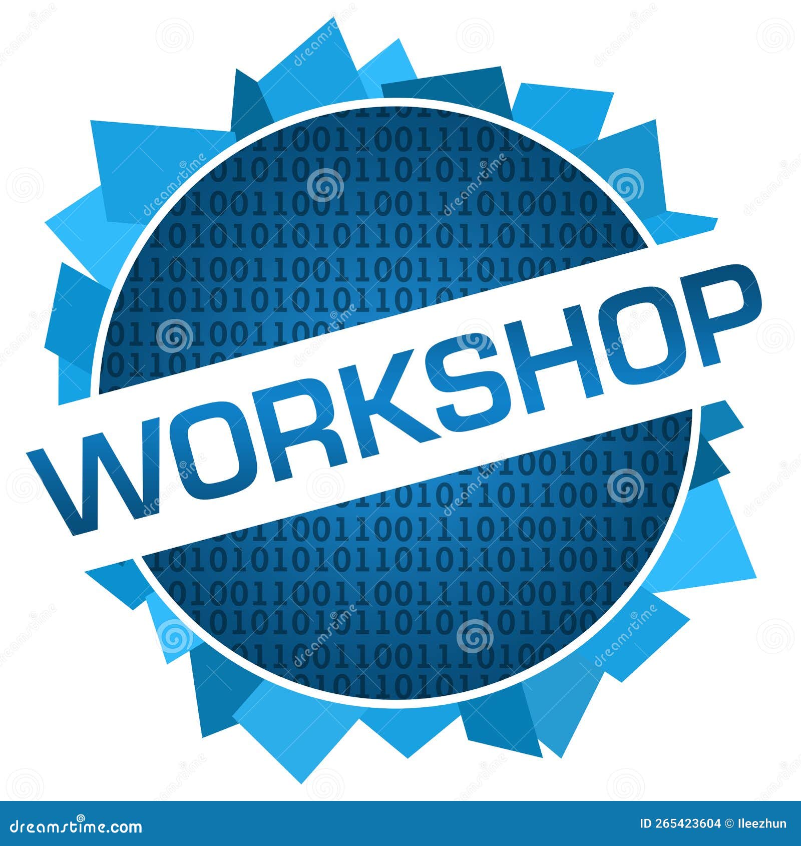 Workshop Blue Binary Circular Badge Style Stock Illustration ...