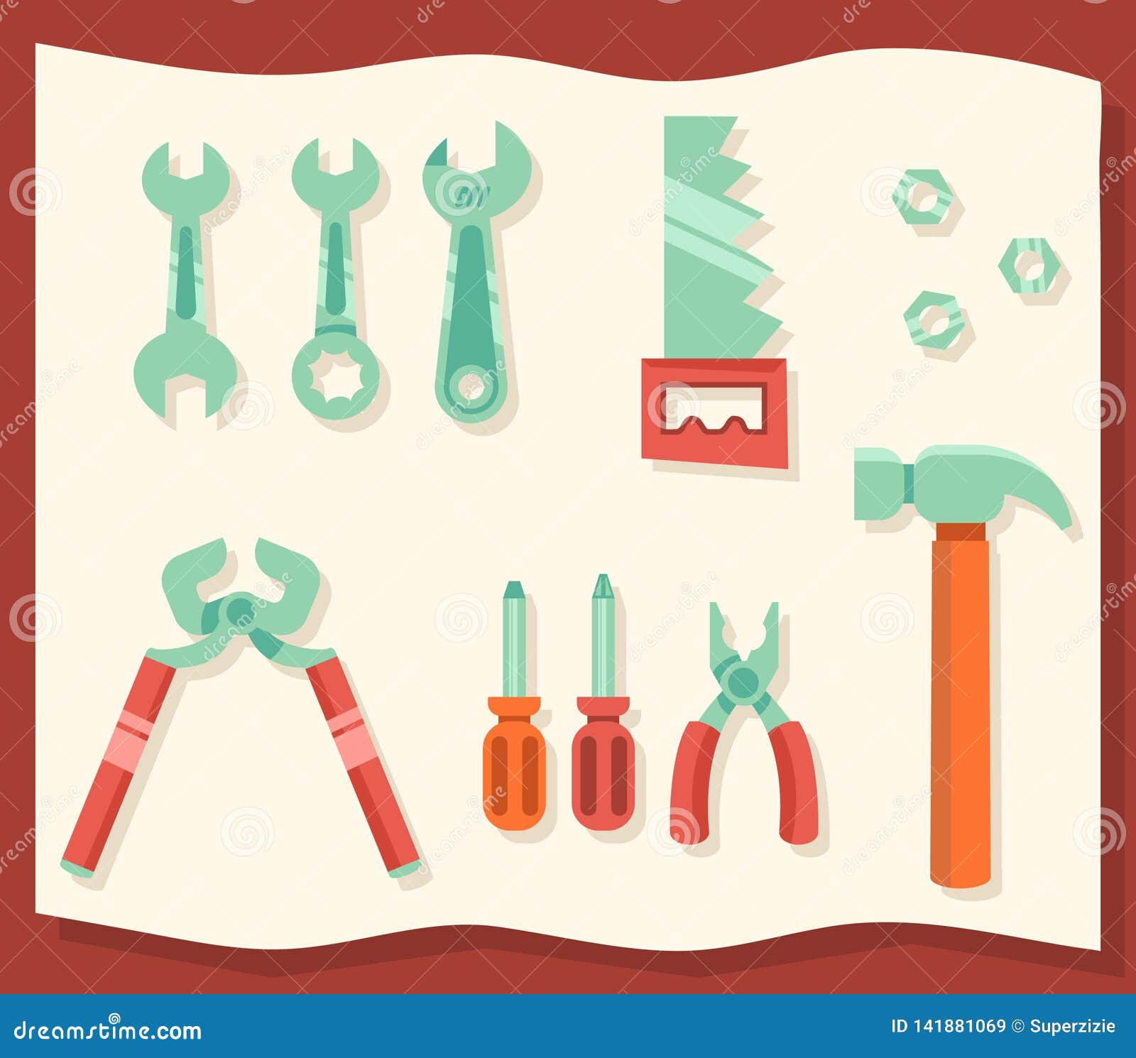 Workshop Tool Cartoon Vintage Stock Vector - Illustration of service ...