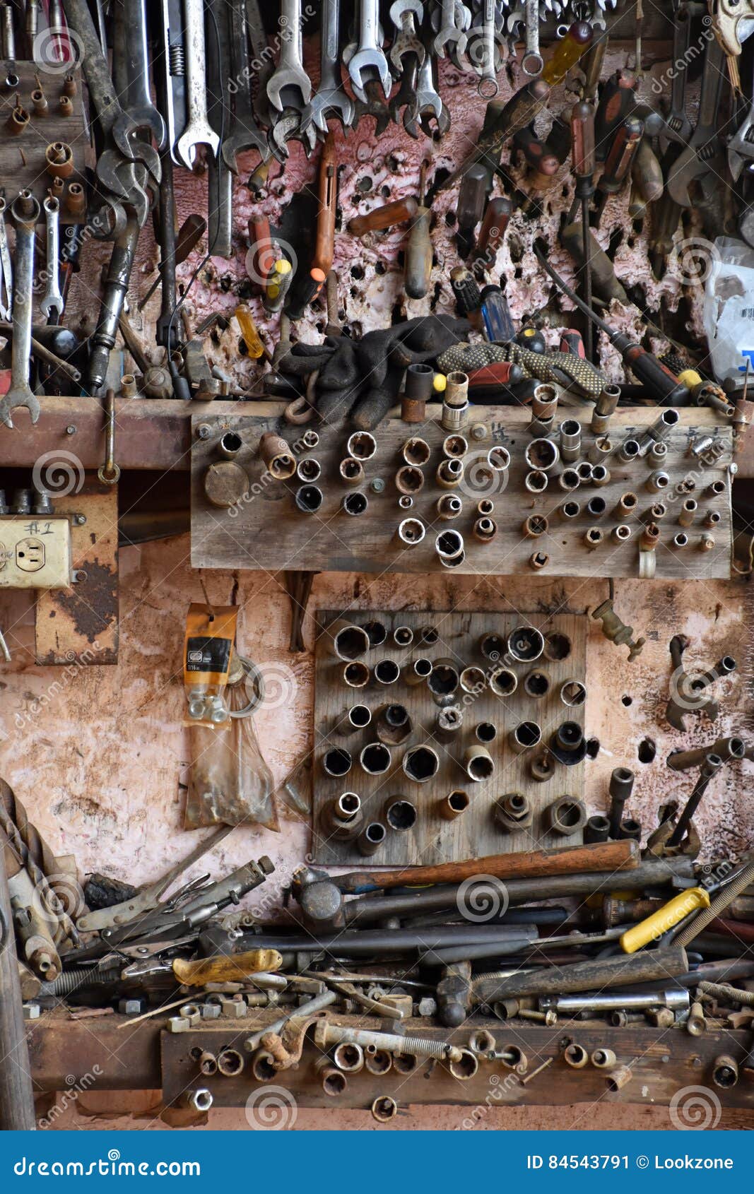 Workshop Tool Display. stock image. Image of collection - 84543791