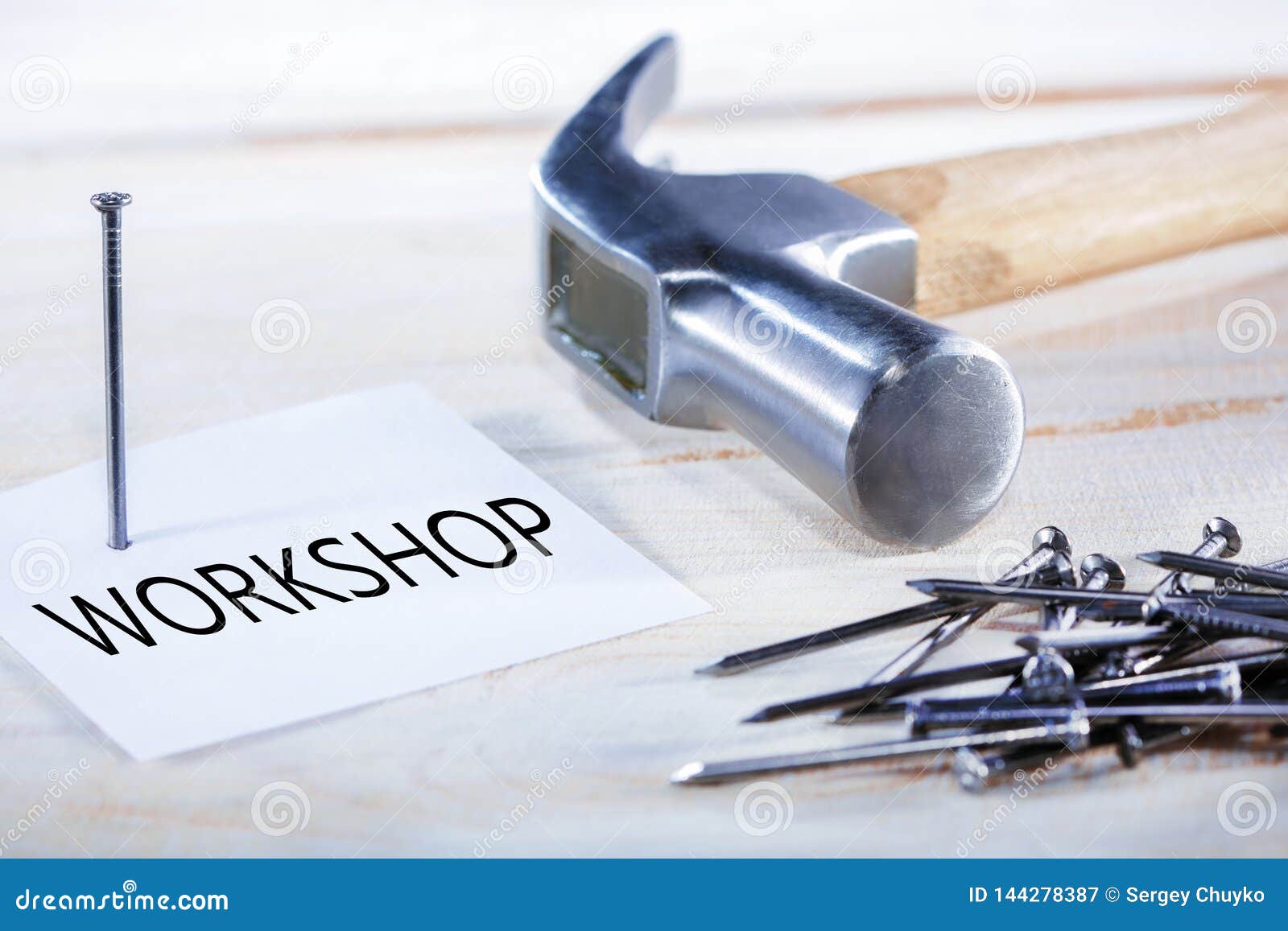 Workshop with Tools for Master. Workplace Stock Image - Image of nail ...