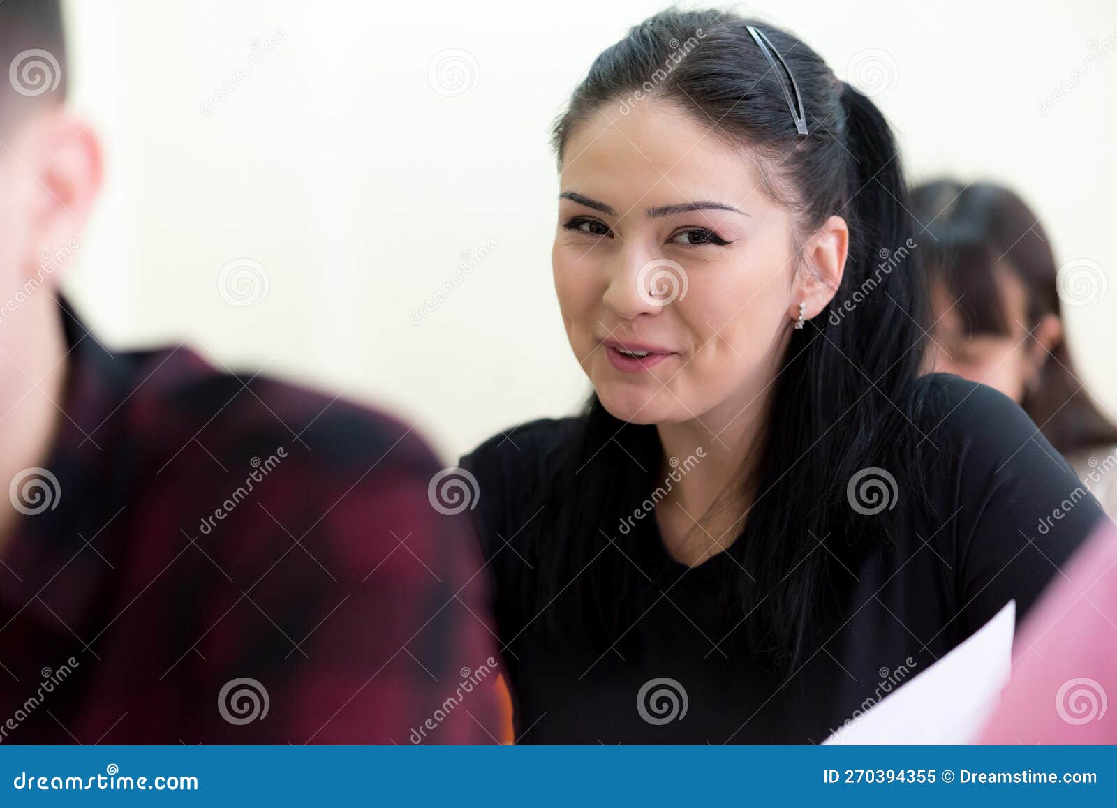 Workshop at University. View of Students Sitting and Listening in ...