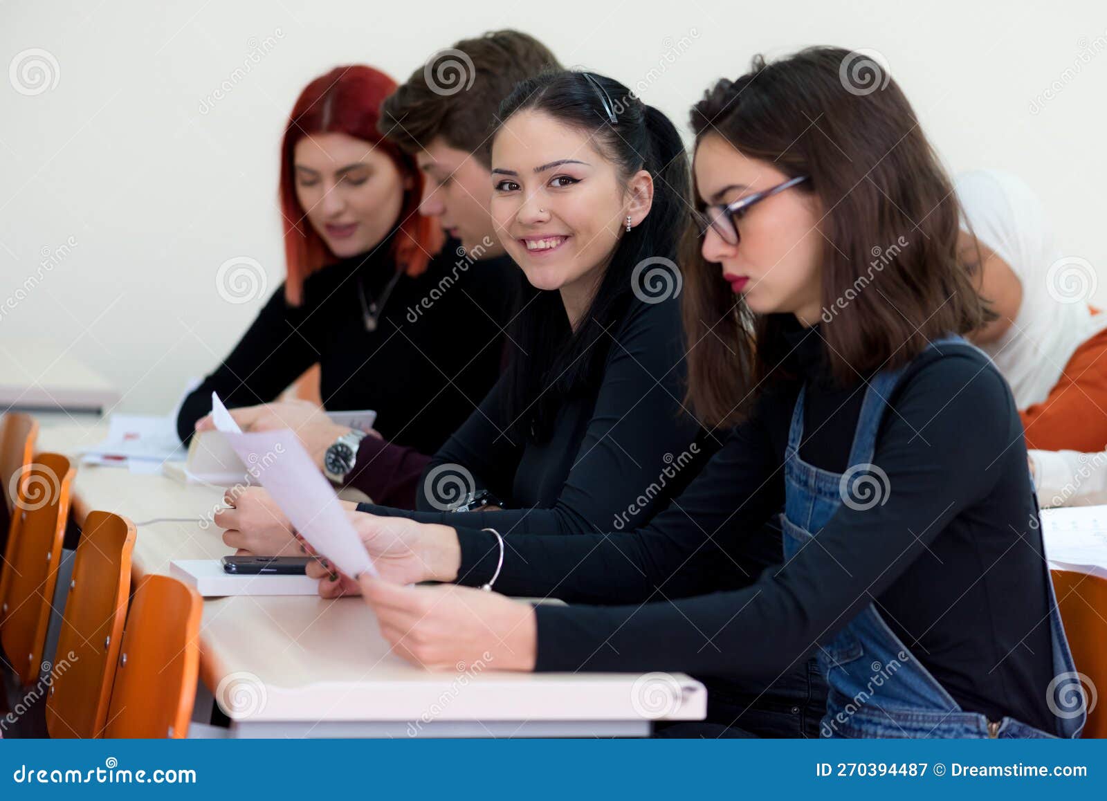 Workshop at University. View of Students Sitting and Listening in ...