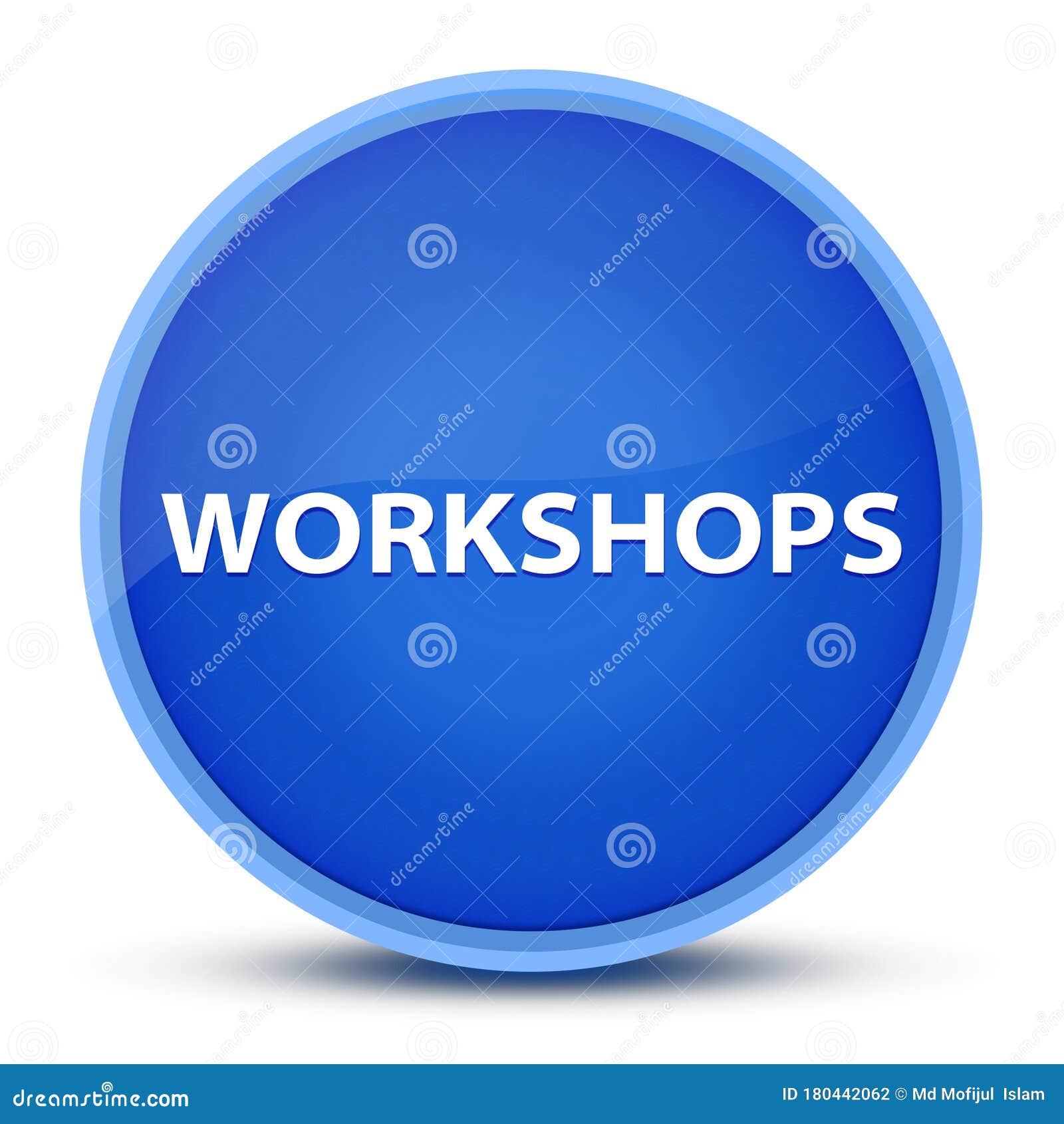 Workshops Isolated on Special Blue Round Button Abstract Stock Illustration - Illustration of ...