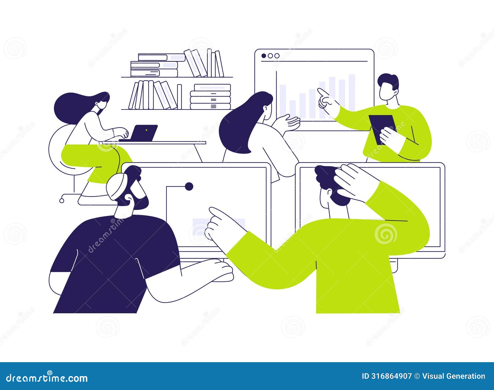 Workspace Abstract Concept Vector Illustration. Stock Vector ...