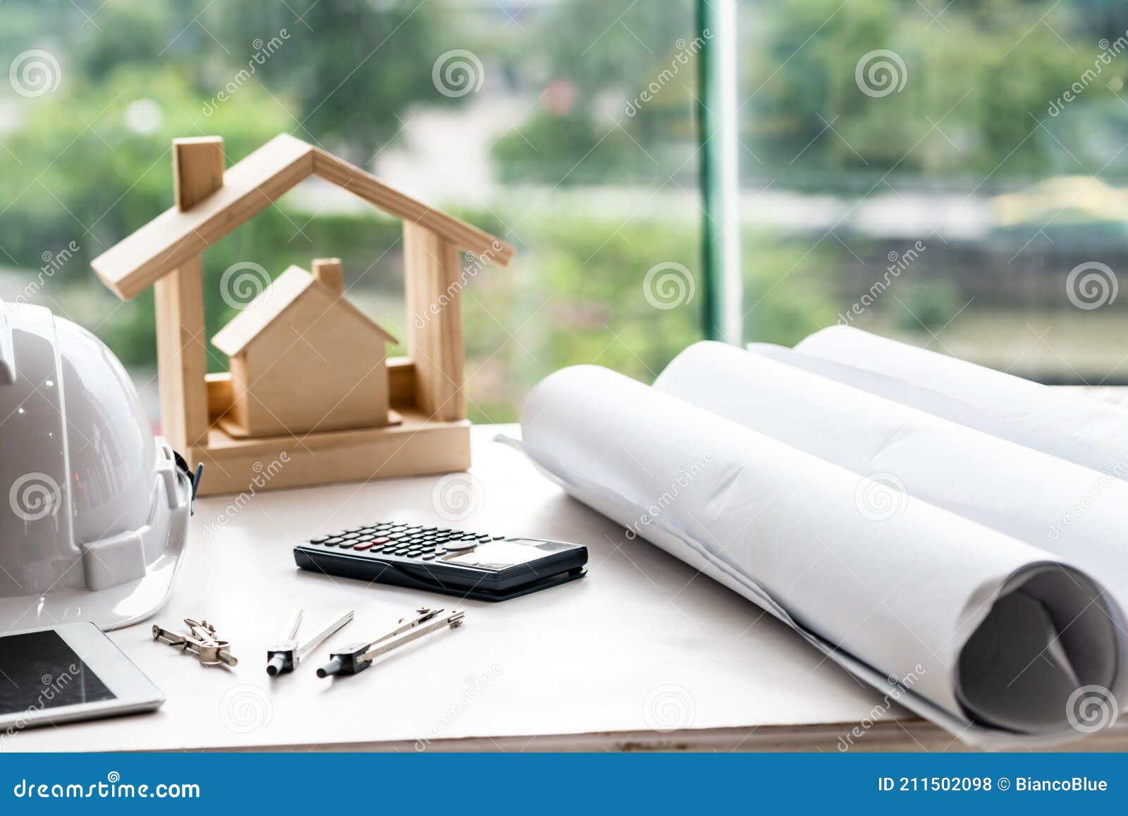 Workspace of Architect and Engineer Construction. Stock Photo - Image ...