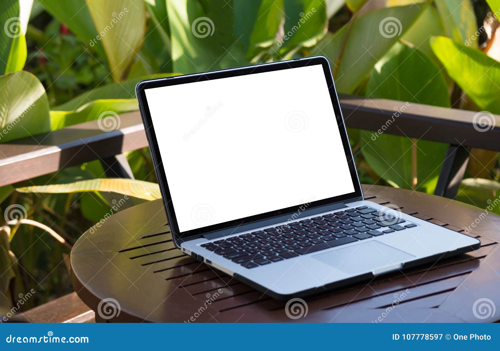 Workspace Background New Project on Laptop Computer with Blank C Stock ...