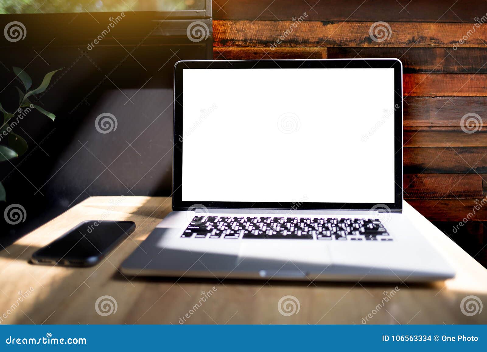 Workspace Background New Project on Laptop Computer with Blank C Stock ...