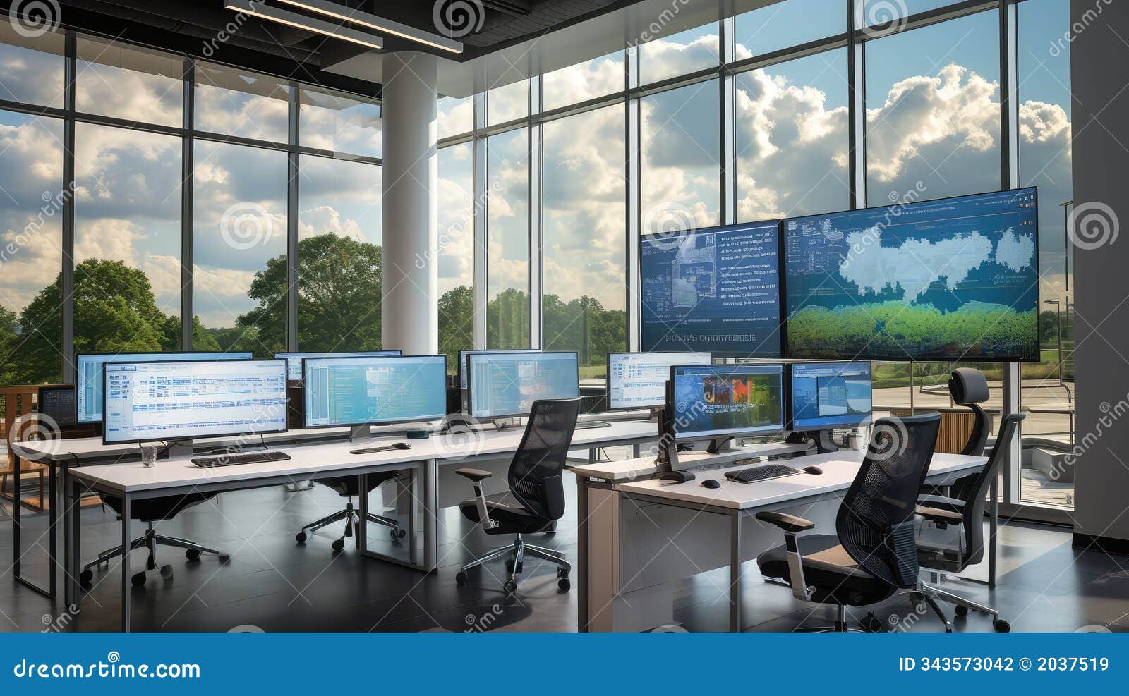 Tech Office Flexible OLED Display Replaces Paper Stock Photo ...