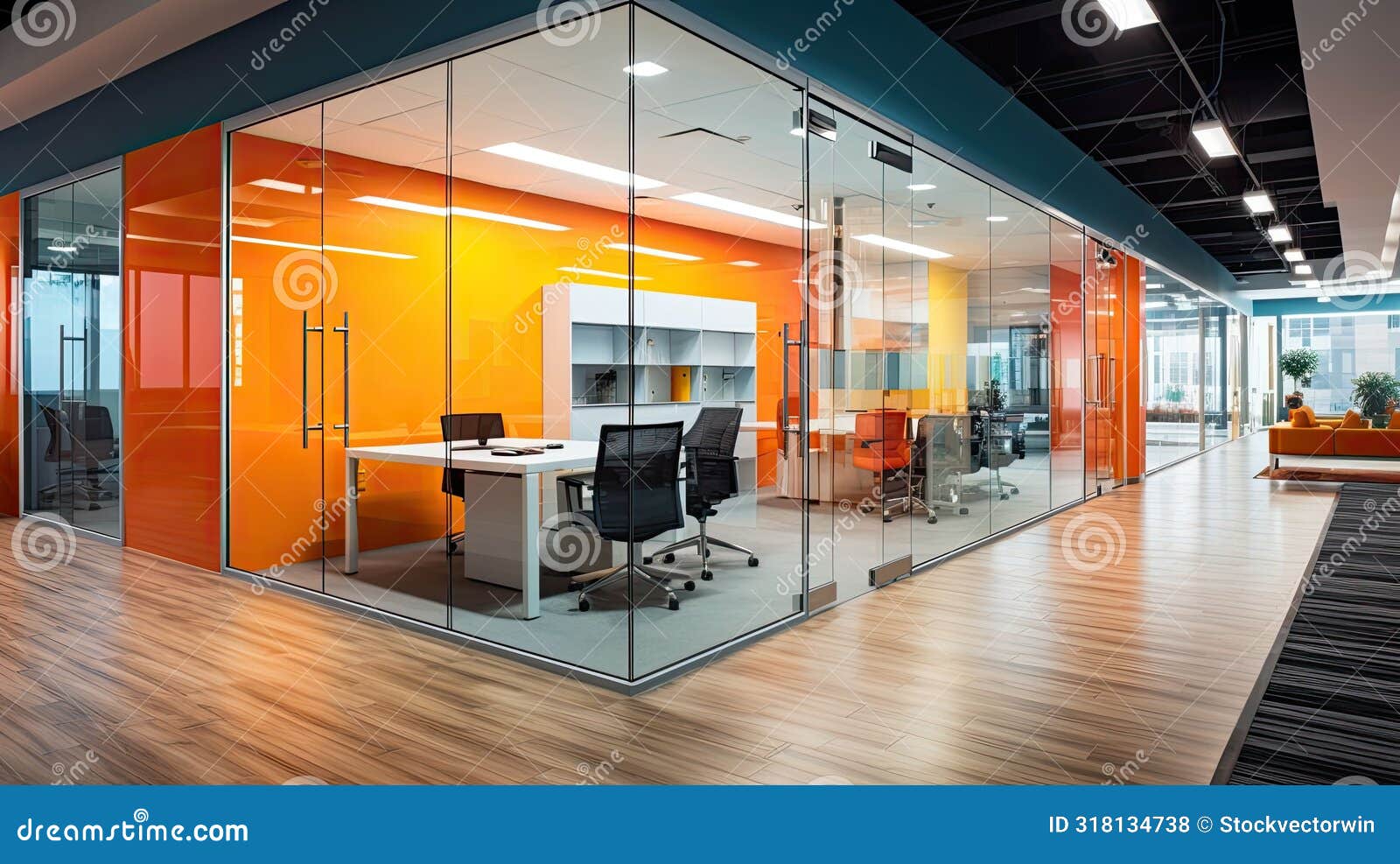 Workspace Commercial Construction Interior Stock Illustration ...