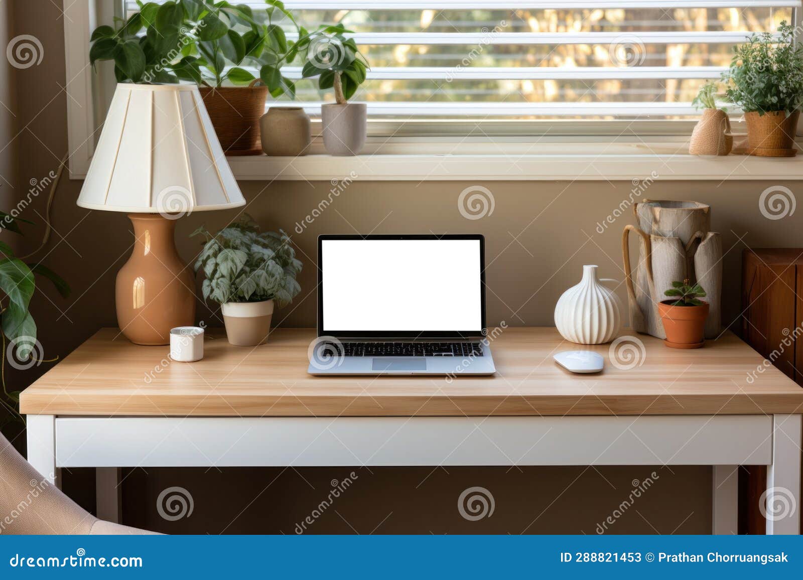 Workspace Computer Laptop on Table, Generate with Ai. Stock Image ...