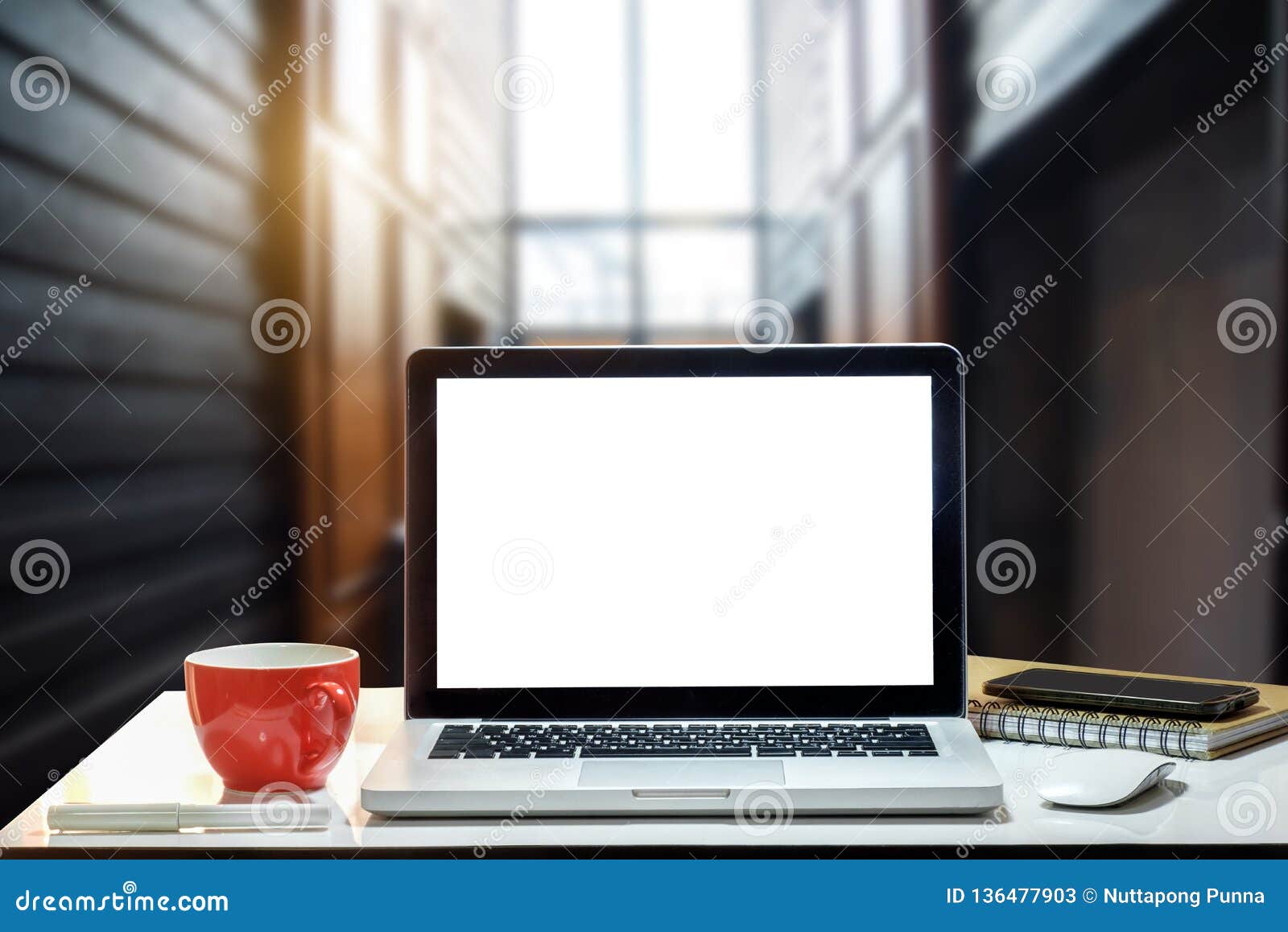 Computer Monitor, Keyboard, Coffee Cup Stock Image - Image of ...