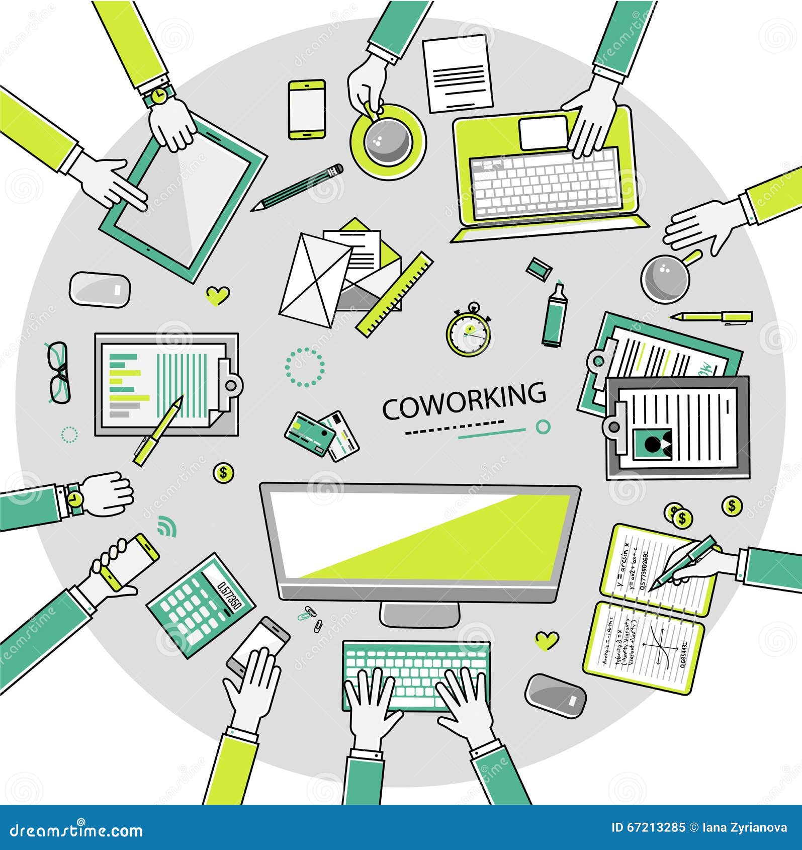 Workspace. Concept of Working in Multicultural Team, Coworking ...