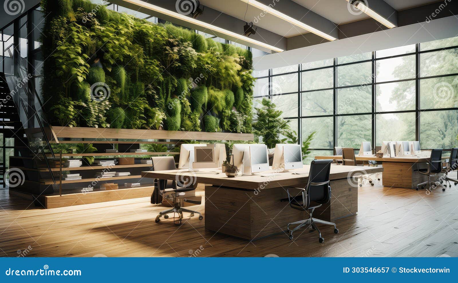 Workspace Contemporary Office Background Stock Illustration ...