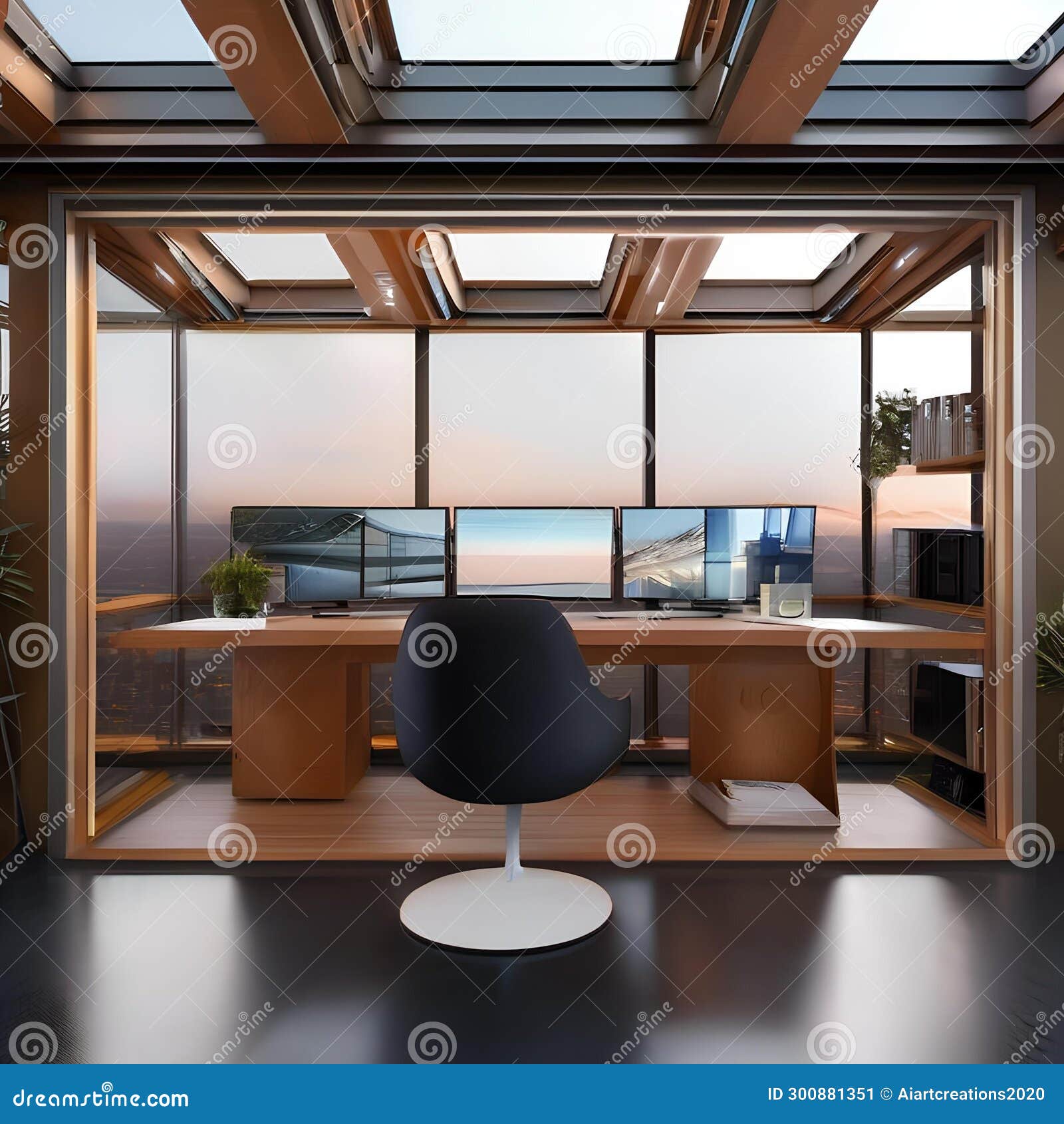 A Workspace Designed with Futurism in Mind, Featuring Cutting-edge AI Assistants and VR ...