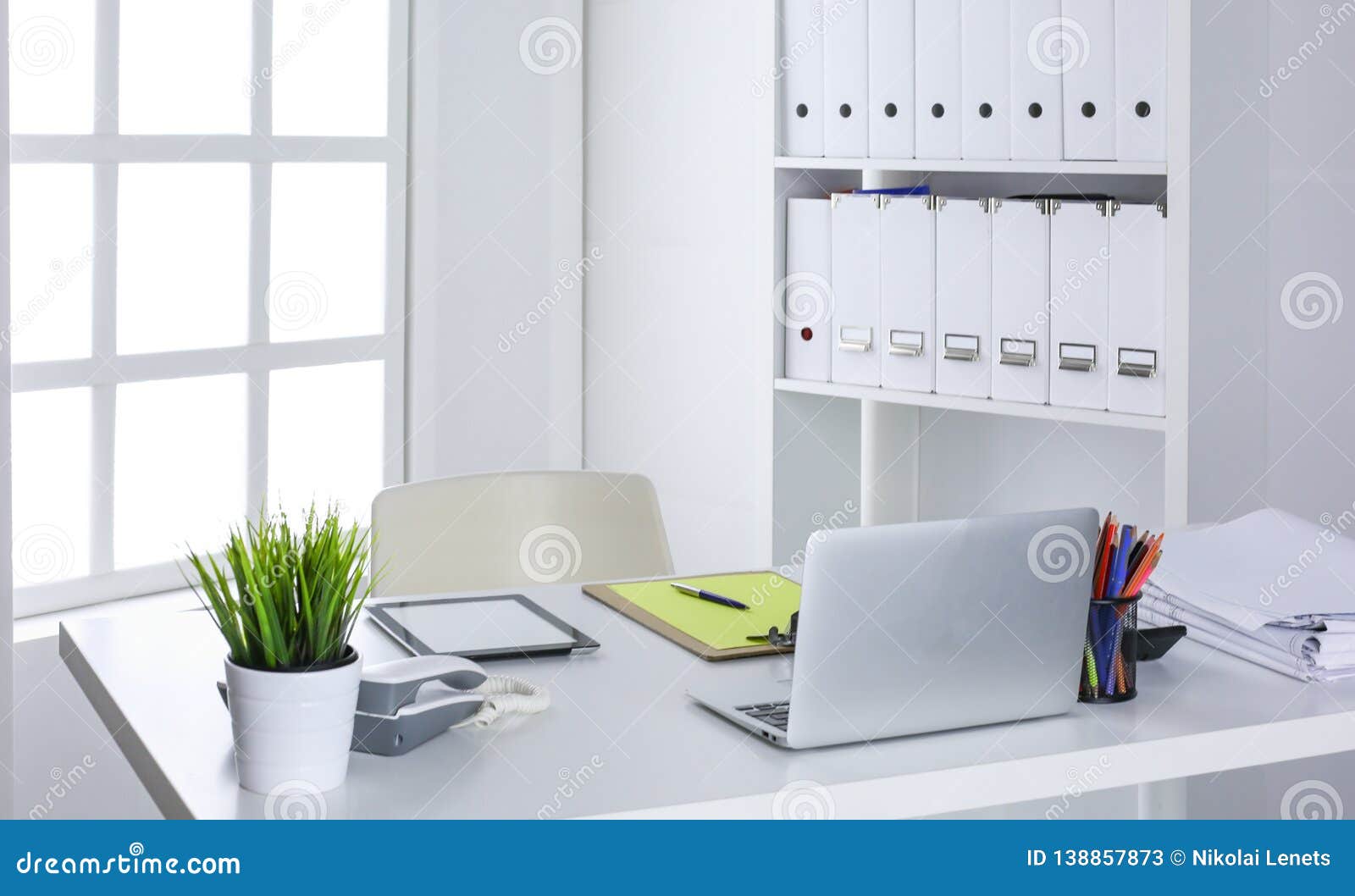 Workspace Desktop, Documents on the Office Table Stock Image - Image of ...