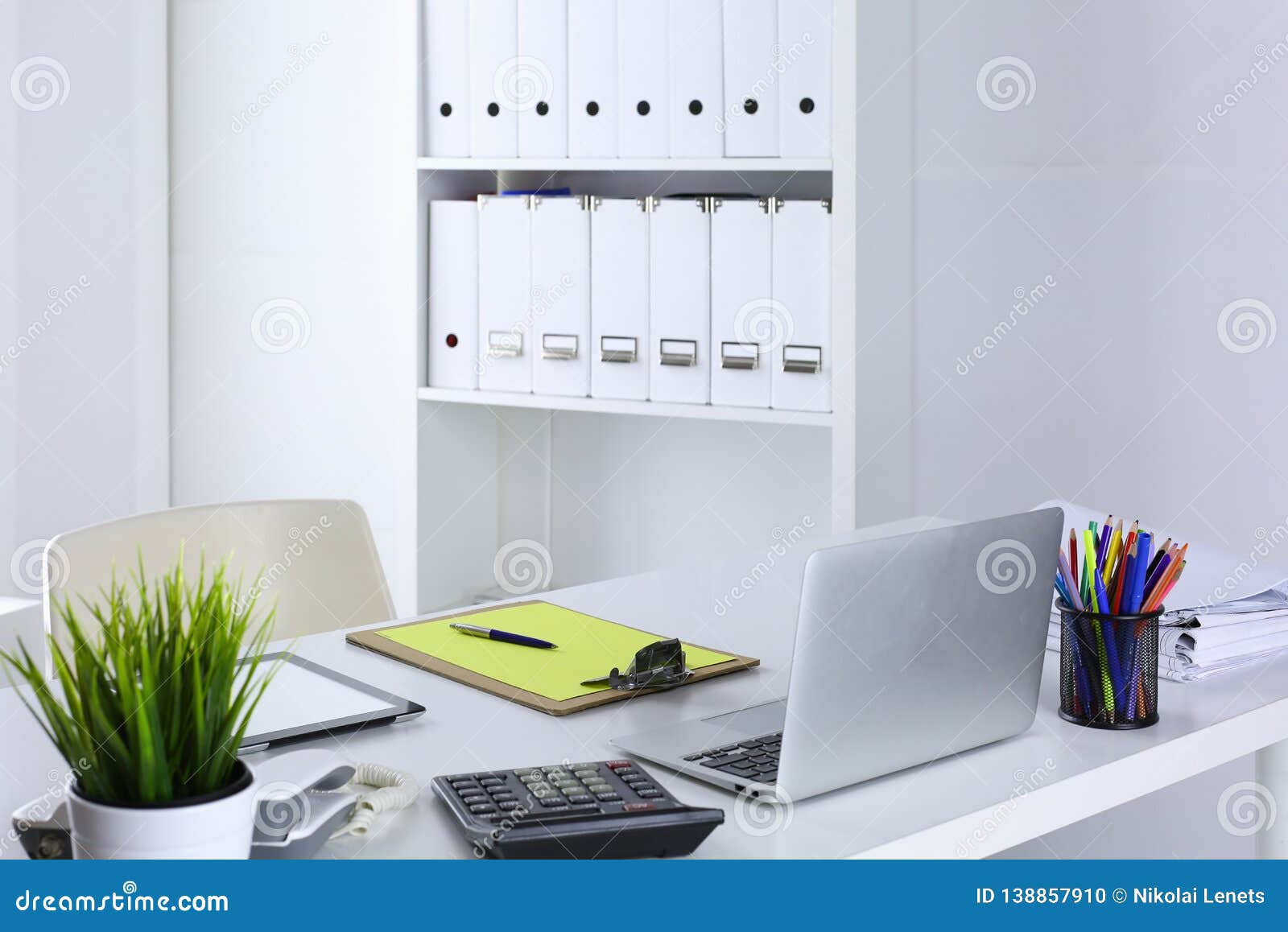 Workspace Desktop, Documents on the Office Table Stock Photo - Image of ...