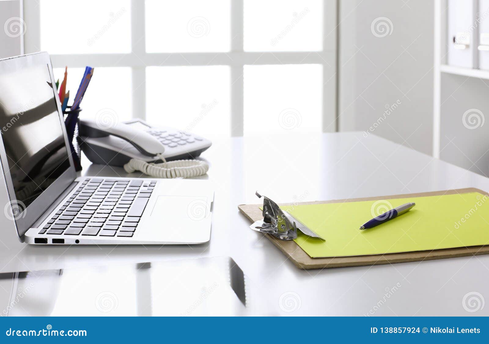 Workspace Desktop, Documents on the Office Table Stock Photo - Image of ...