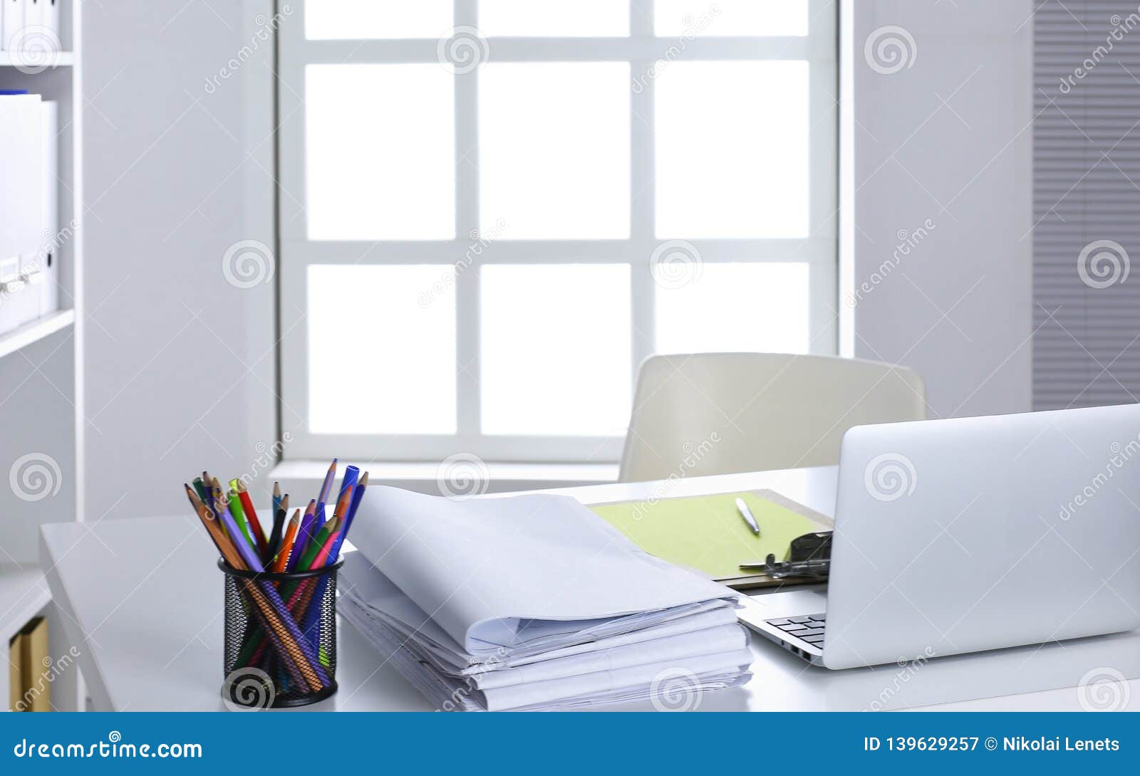 Workspace Desktop, Documents on the Office Table Stock Image - Image of ...