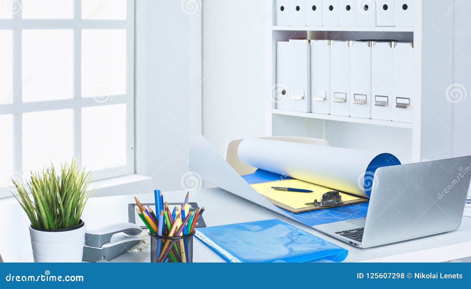Workspace Desktop, Documents on the Office Table Stock Photo - Image of ...