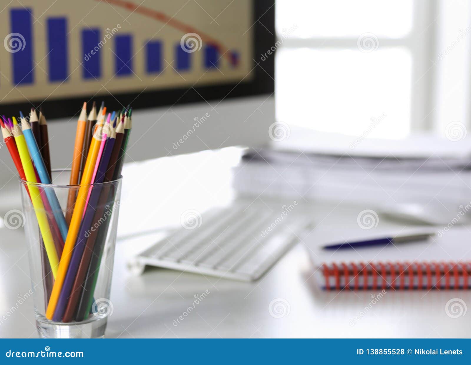 Workspace Desktop, Documents on the Office Table Stock Photo - Image of ...
