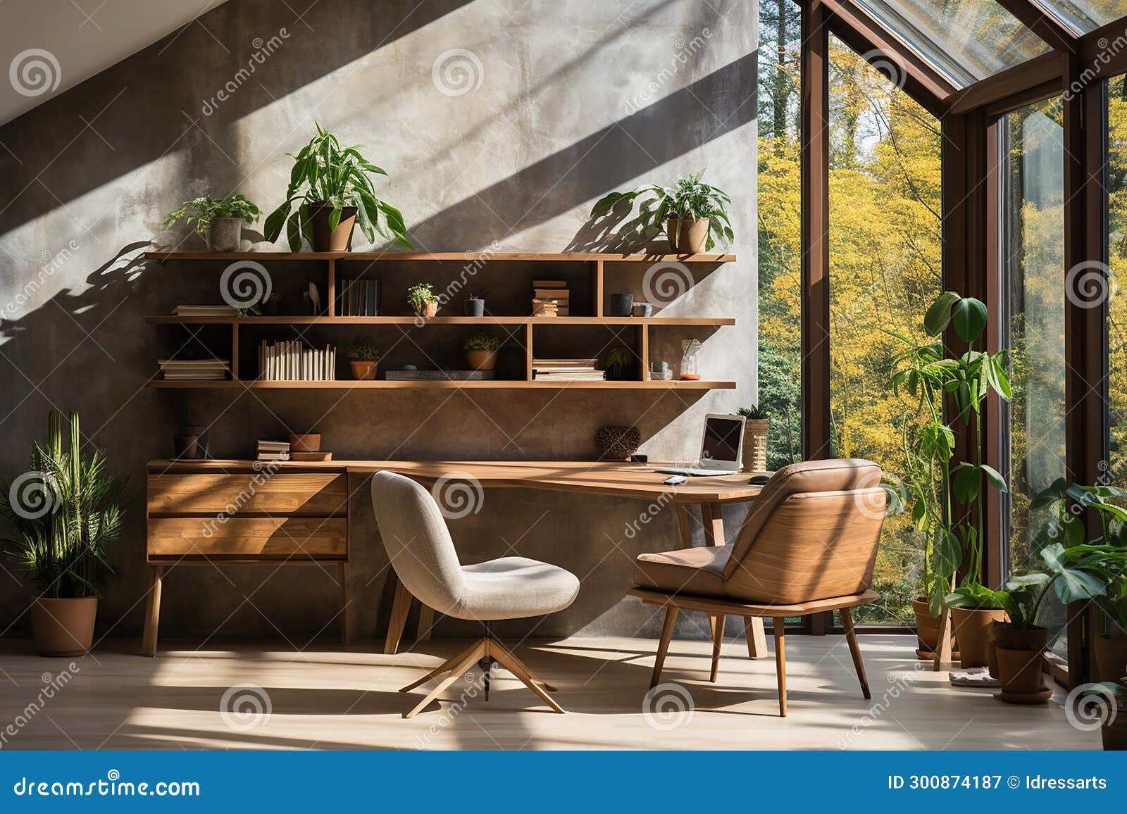 Workspace Featuring a Spacious, Ergonomic Desk Adorned with Minimal ...