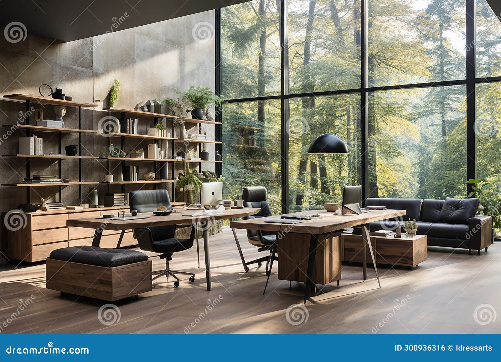 Workspace Featuring a Spacious, Ergonomic Desk Adorned with Minimal ...