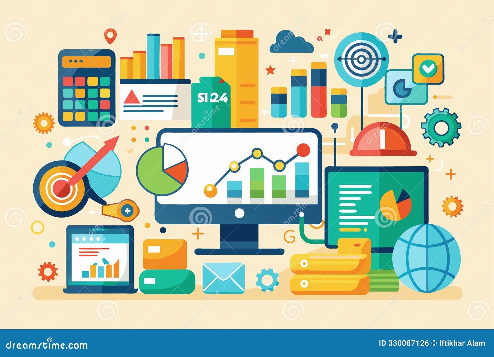 A Workspace Filled with Colorful Visuals Representing Data Analysis ...