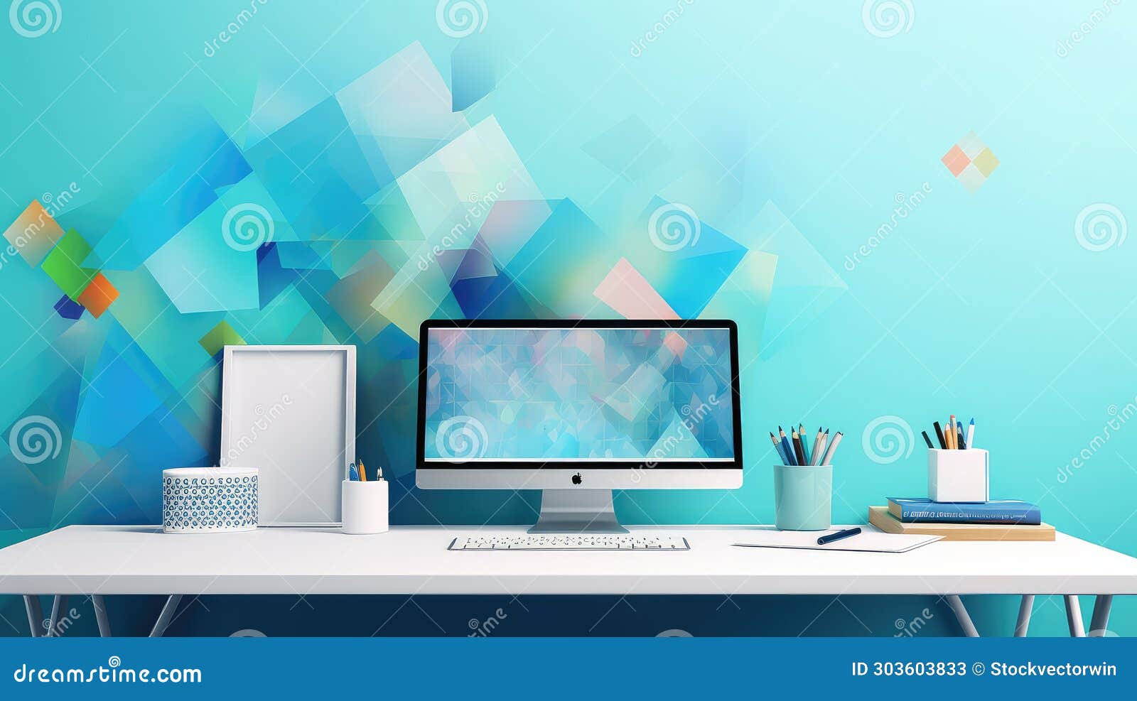 Workspace Graphic Design, Vector Illustration. Workplace, Office, Work ...