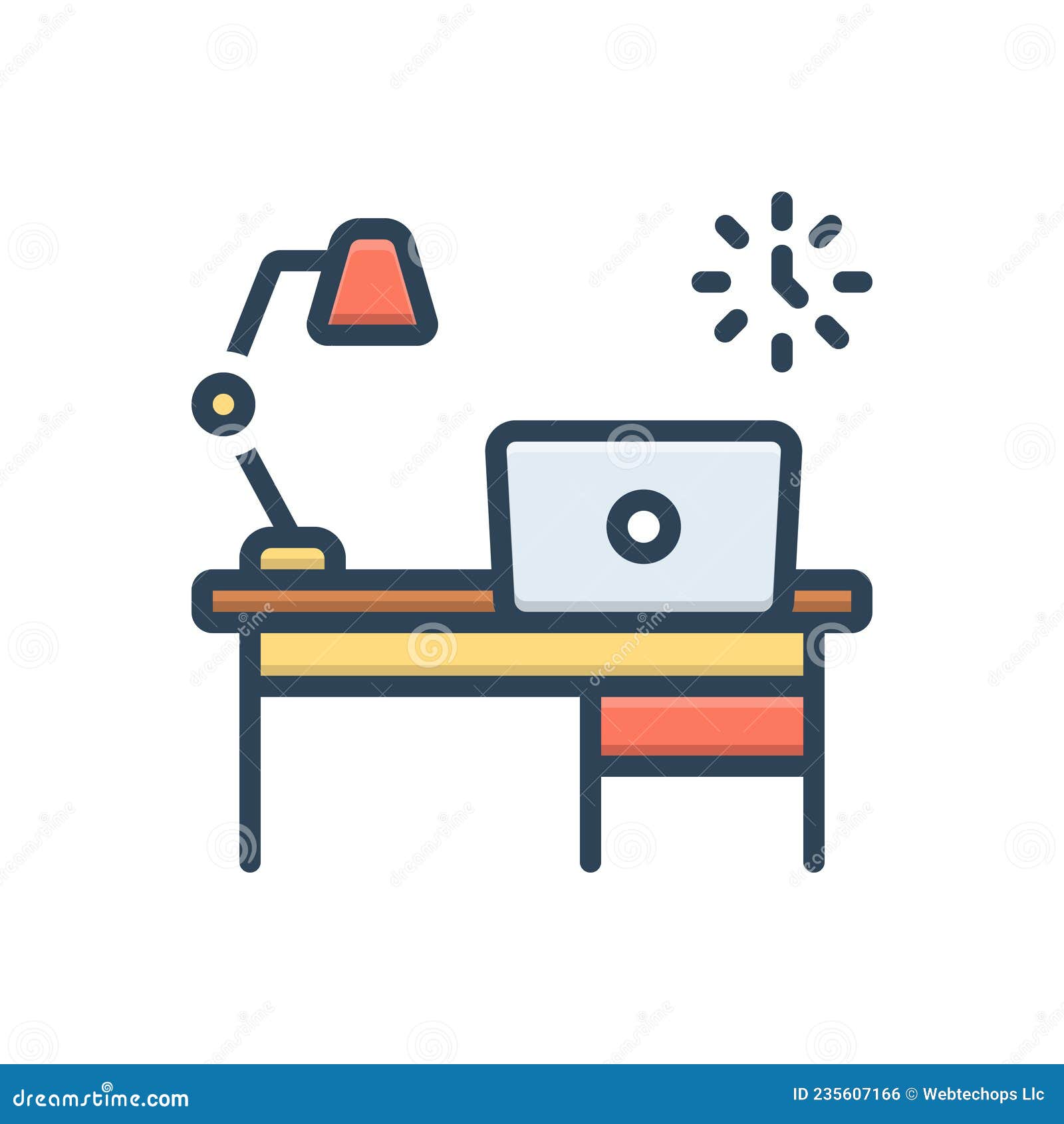 Color Illustration Icon for Workspace, Office and Cubicle Stock Vector ...