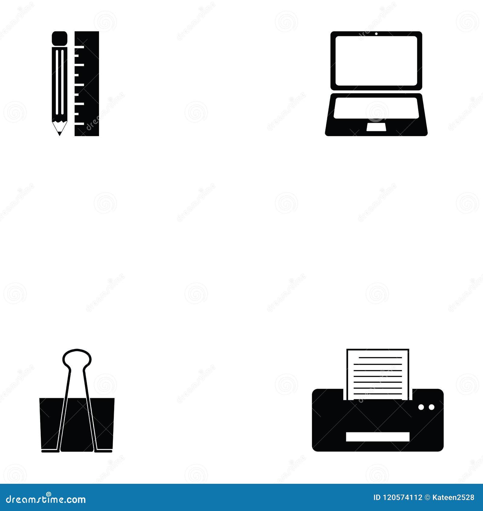 Workspace icon set stock vector. Illustration of vector - 120574112