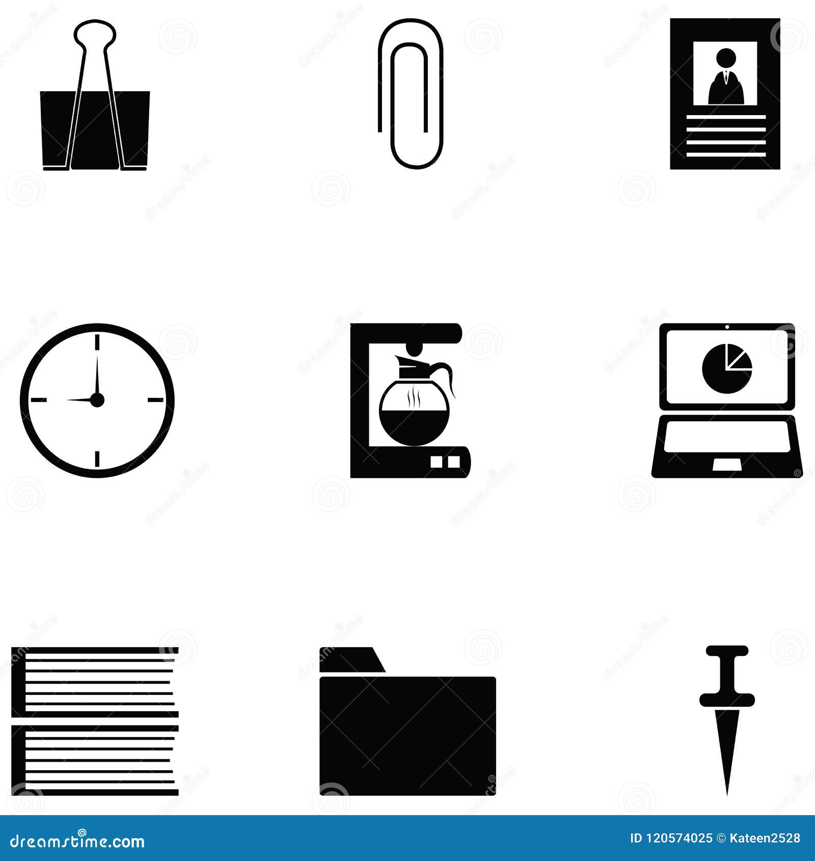 Workspace icon set stock vector. Illustration of computer - 120574025