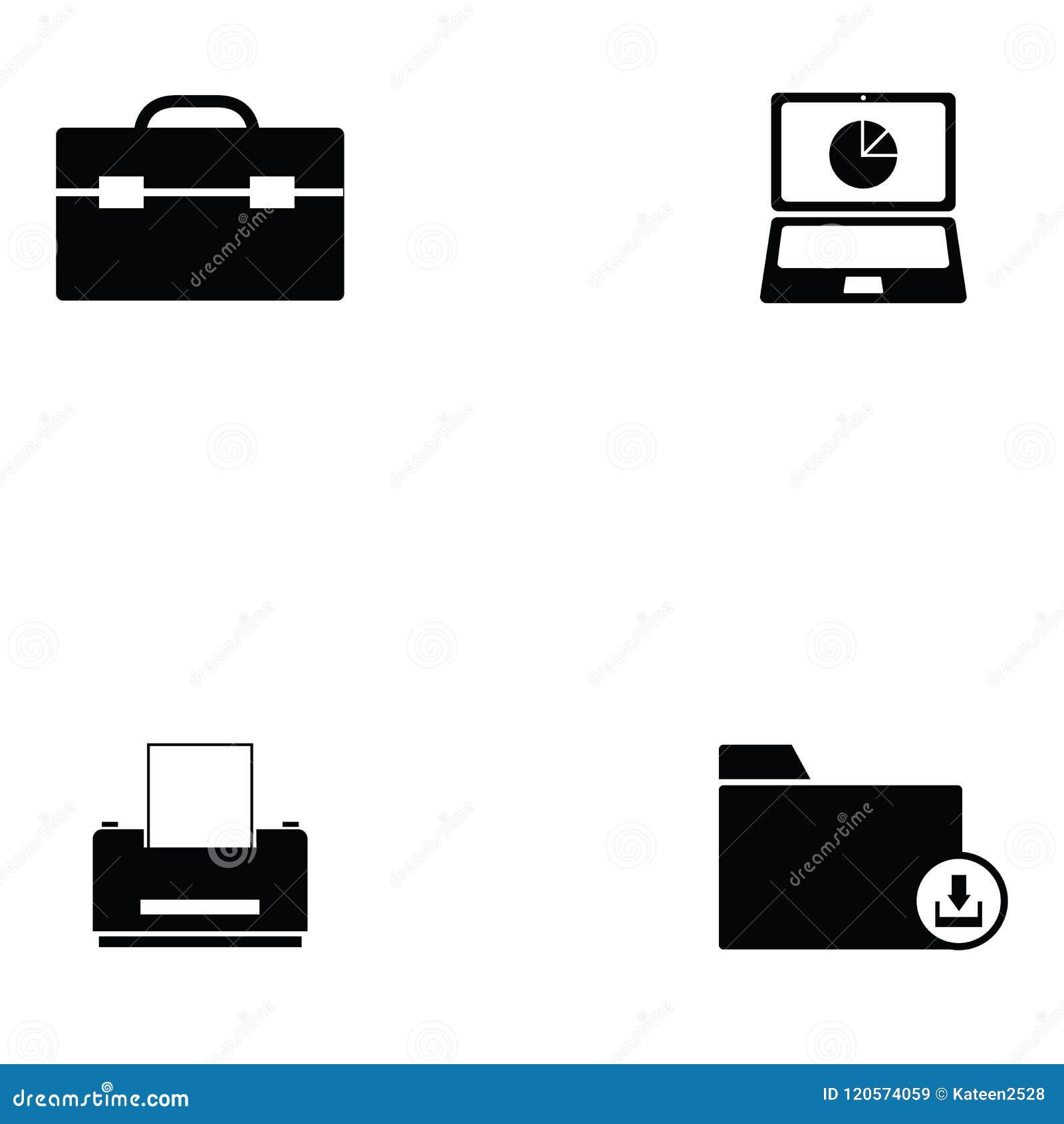 Workspace icon set stock vector. Illustration of computer - 120574059