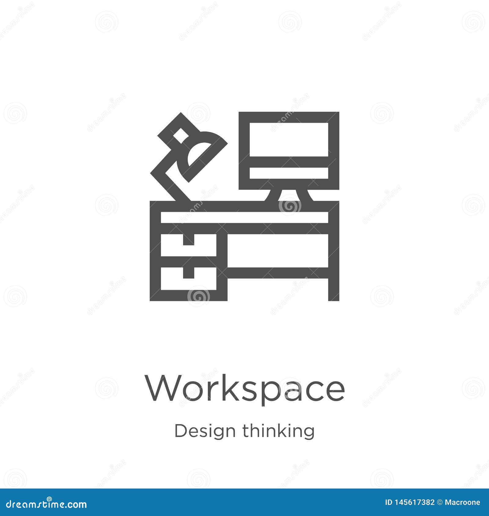 Workspace Icon Vector from Design Thinking Collection. Thin Line ...