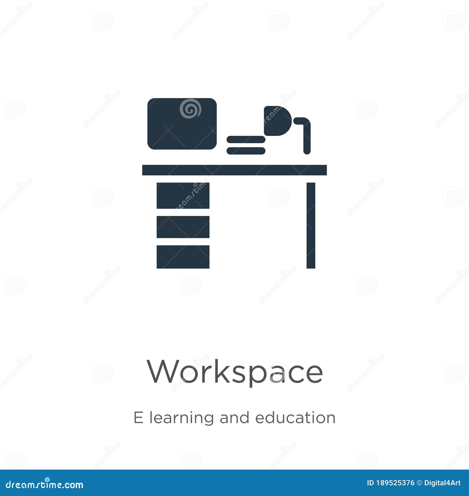 Workspace Icon Vector. Trendy Flat Workspace Icon from E Learning ...
