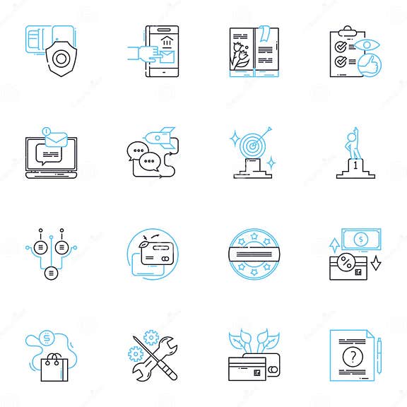 Workspace Layout Linear Icons Set. Collaborative, Ergonomic, Organized ...