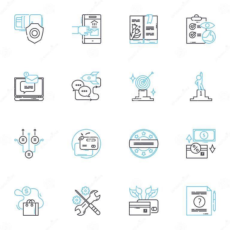 Workspace Layout Linear Icons Set. Collaborative, Ergonomic, Organized ...