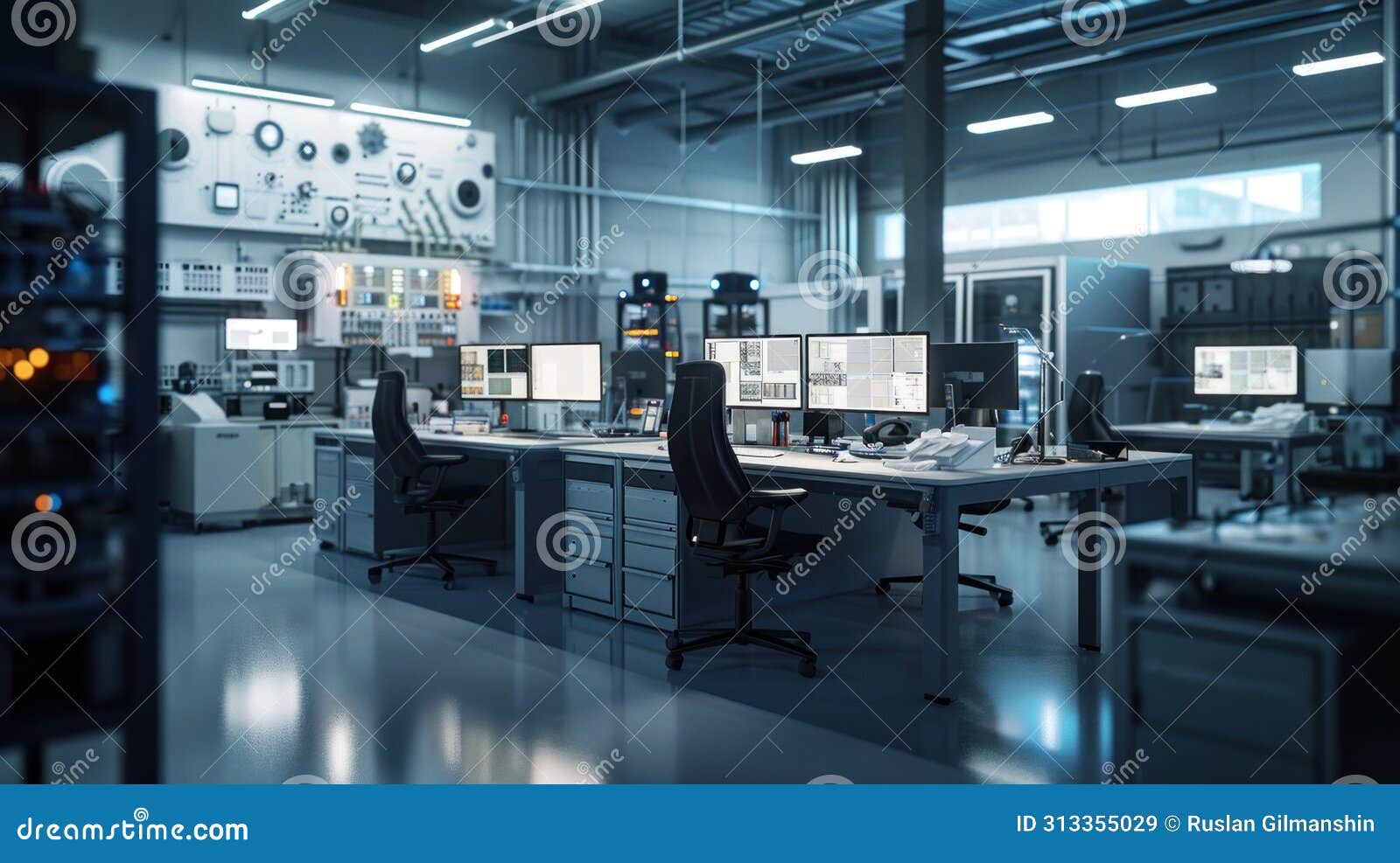 Workspace in an Manufacturing Company and Equipment Stock Image - Image ...