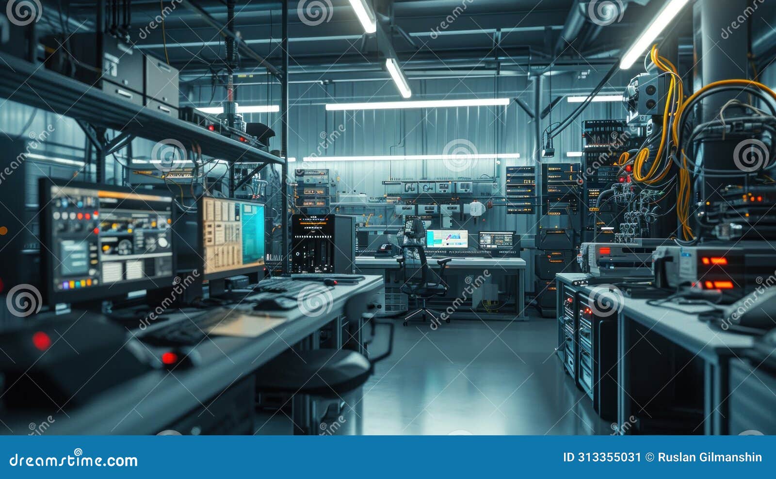 Workspace in an Manufacturing Company and Equipment Stock Image - Image ...