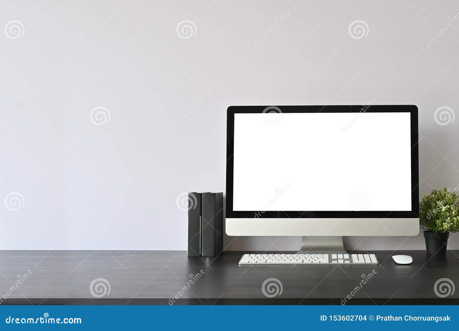 Workspace Pc Computer and Books on Black Office Desk and Copy Space ...