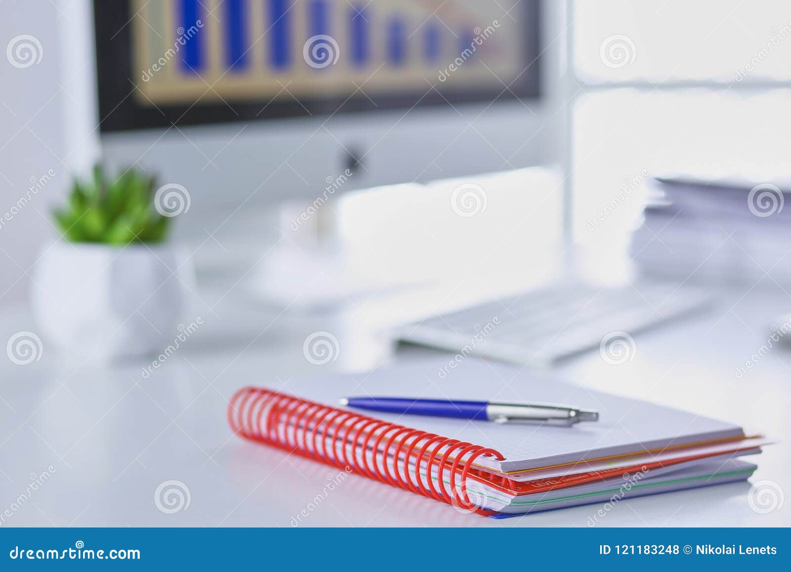 Workspace Presentation Mockup, Desktop Computer and Office Supplies on ...