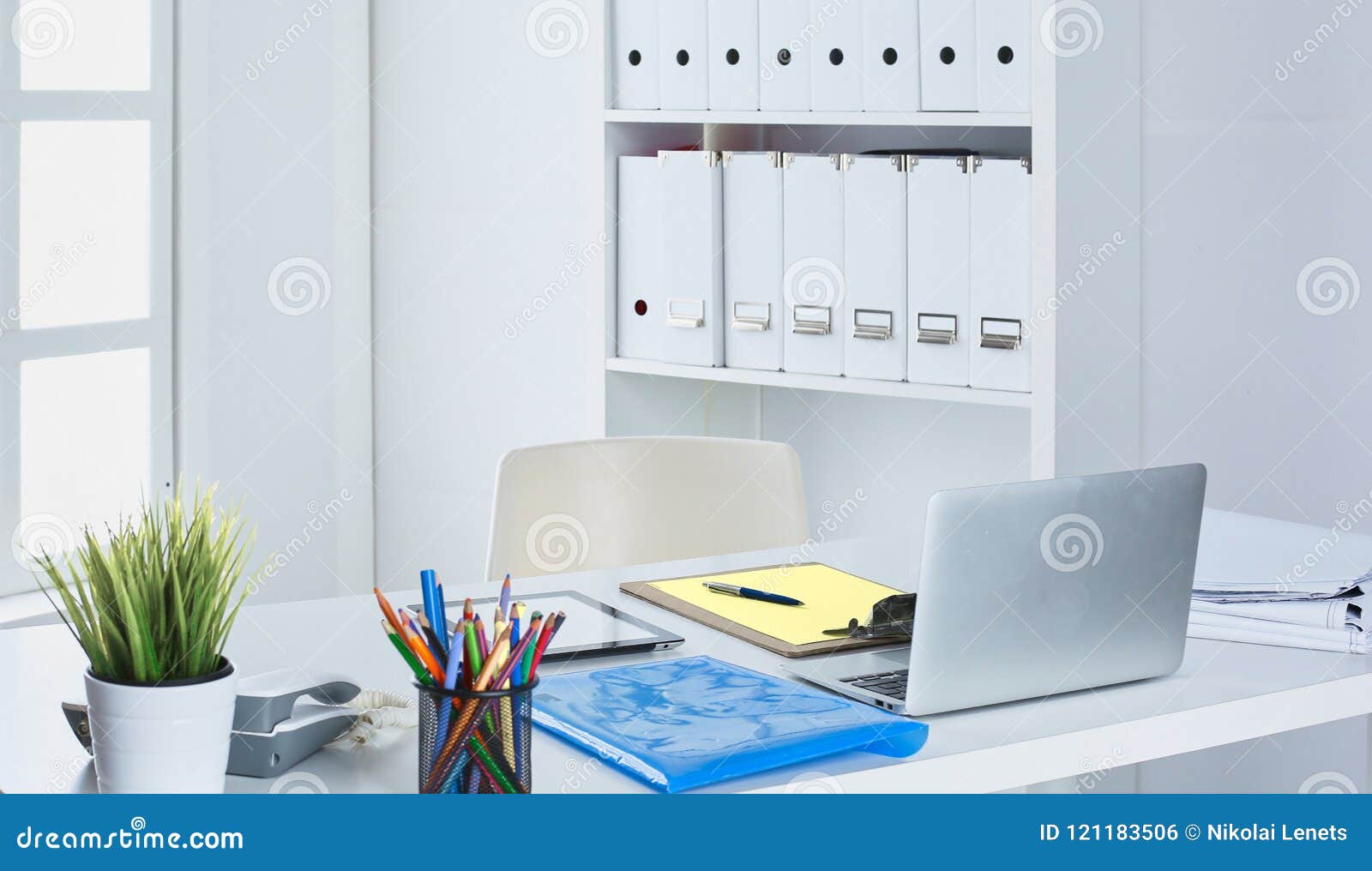 Workspace Presentation Mockup, Desktop Computer and Office Supplies on ...
