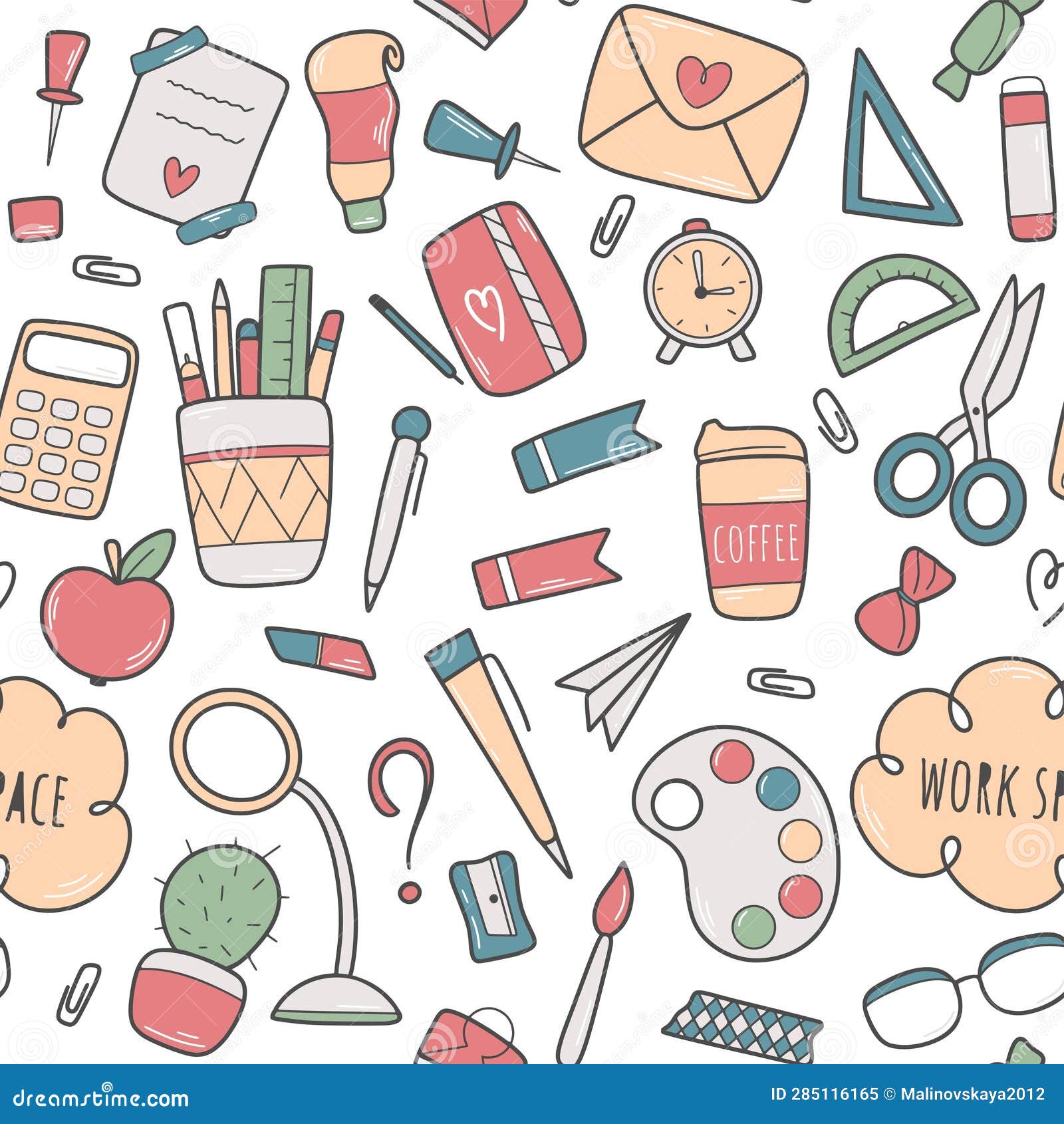 Workspace Seamless Pattern, Vector Illustration Stock Vector ...