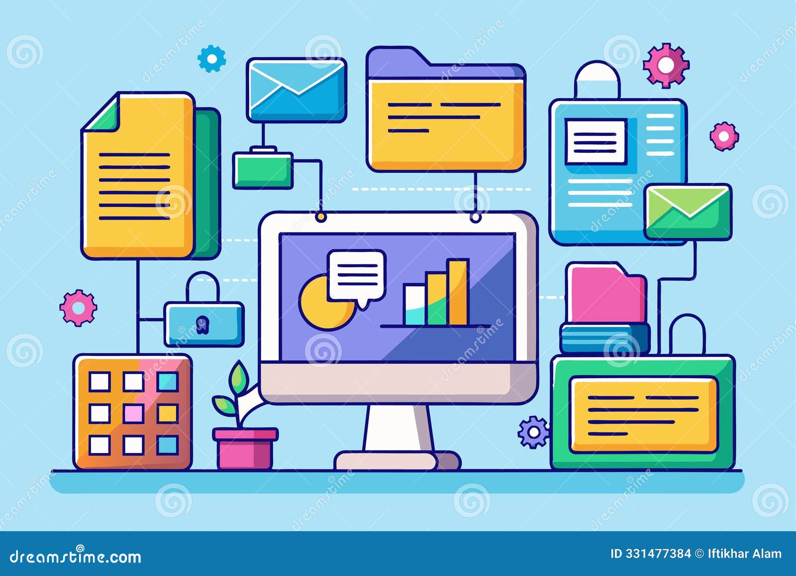 This Workspace Showcases Data Input Tasks with Computers, Folders, and ...