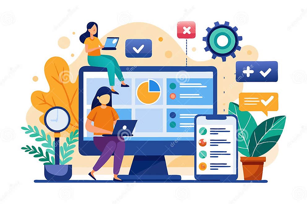 A Workspace Shows User Testing Processes Using Digital Devices ...