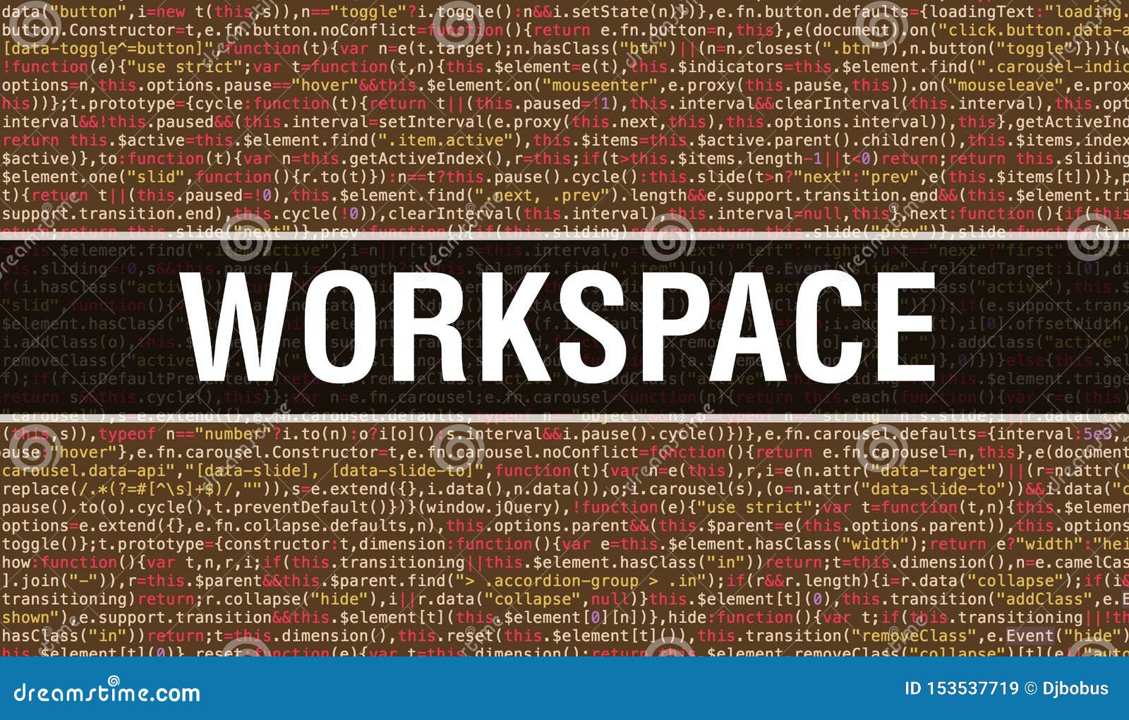 Workspace Text Written on Programming Code Abstract Technology ...