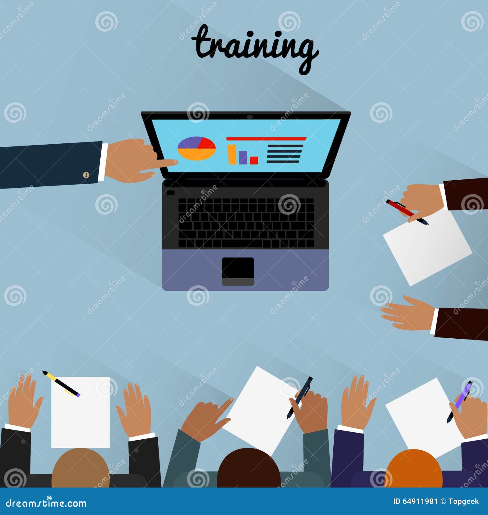 Workspace Training Design Flat Stock Vector - Illustration of knowledge ...