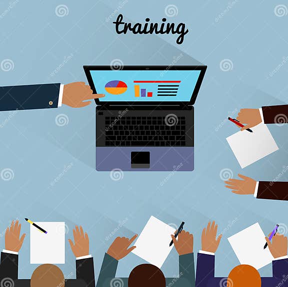 Workspace Training Design Flat Stock Vector - Illustration of knowledge ...