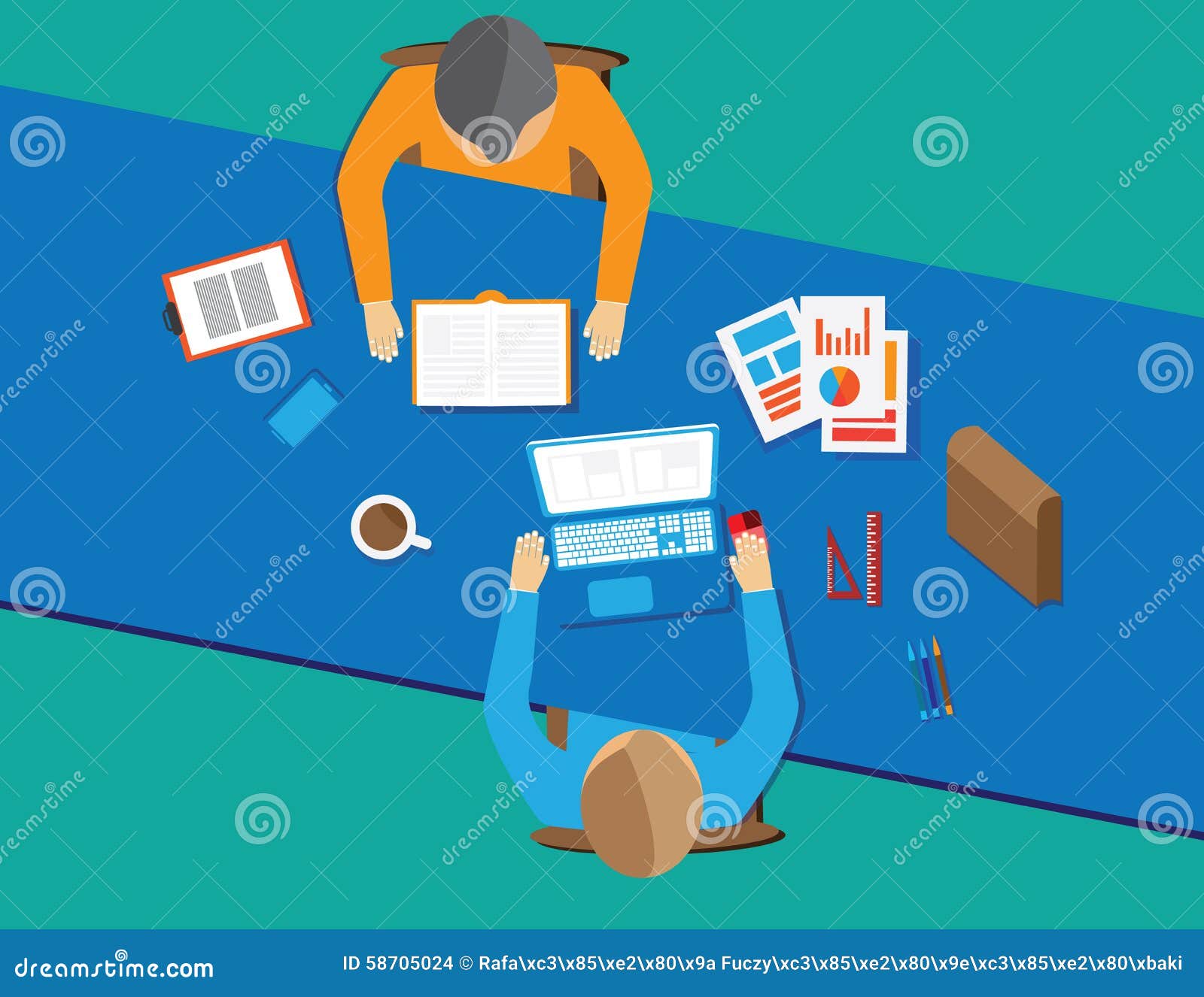 Workspace Vector Concept Flat Style Stock Vector - Illustration of ...