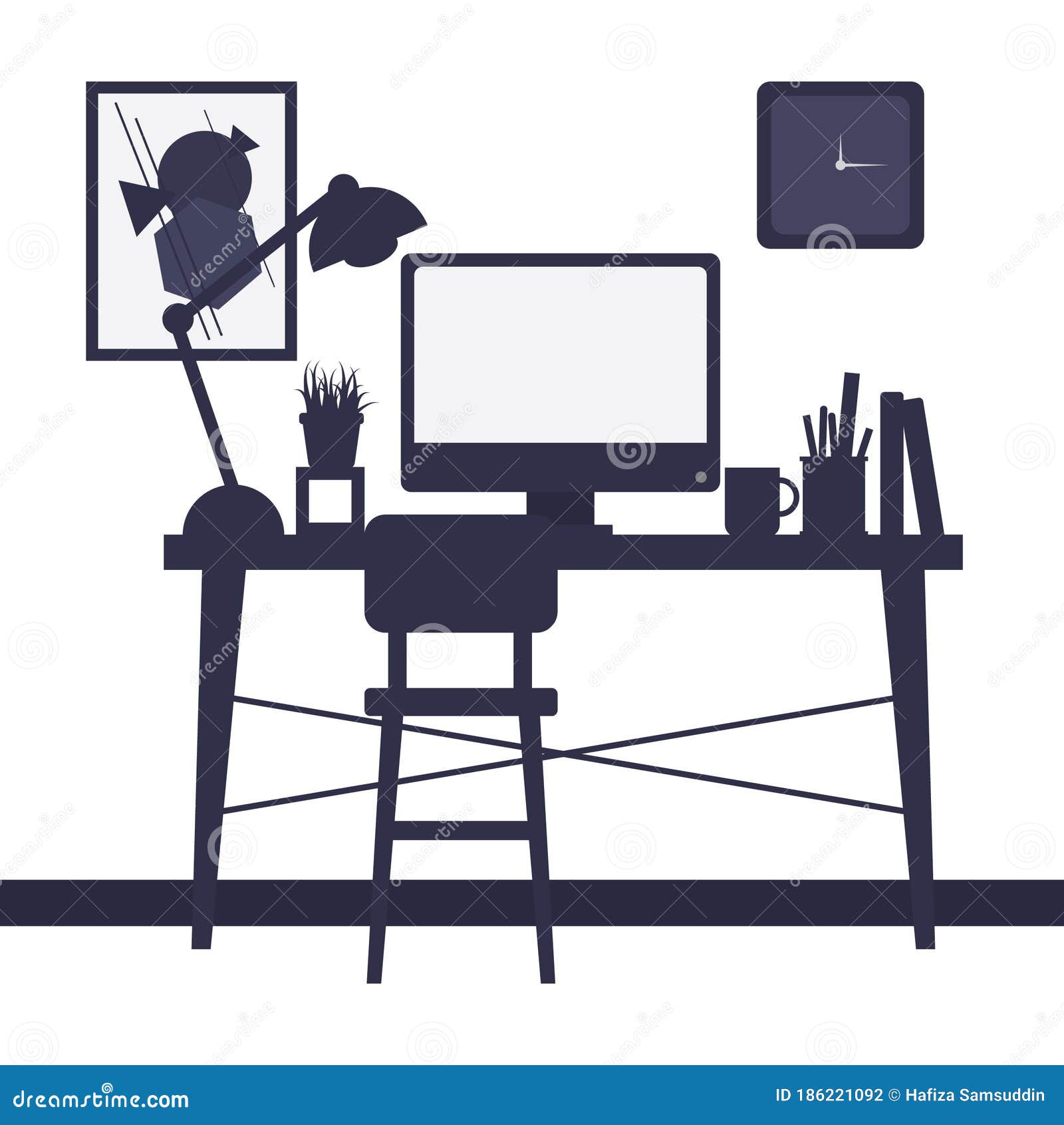 Workspace. Vector Illustration Decorative Design Stock Vector ...