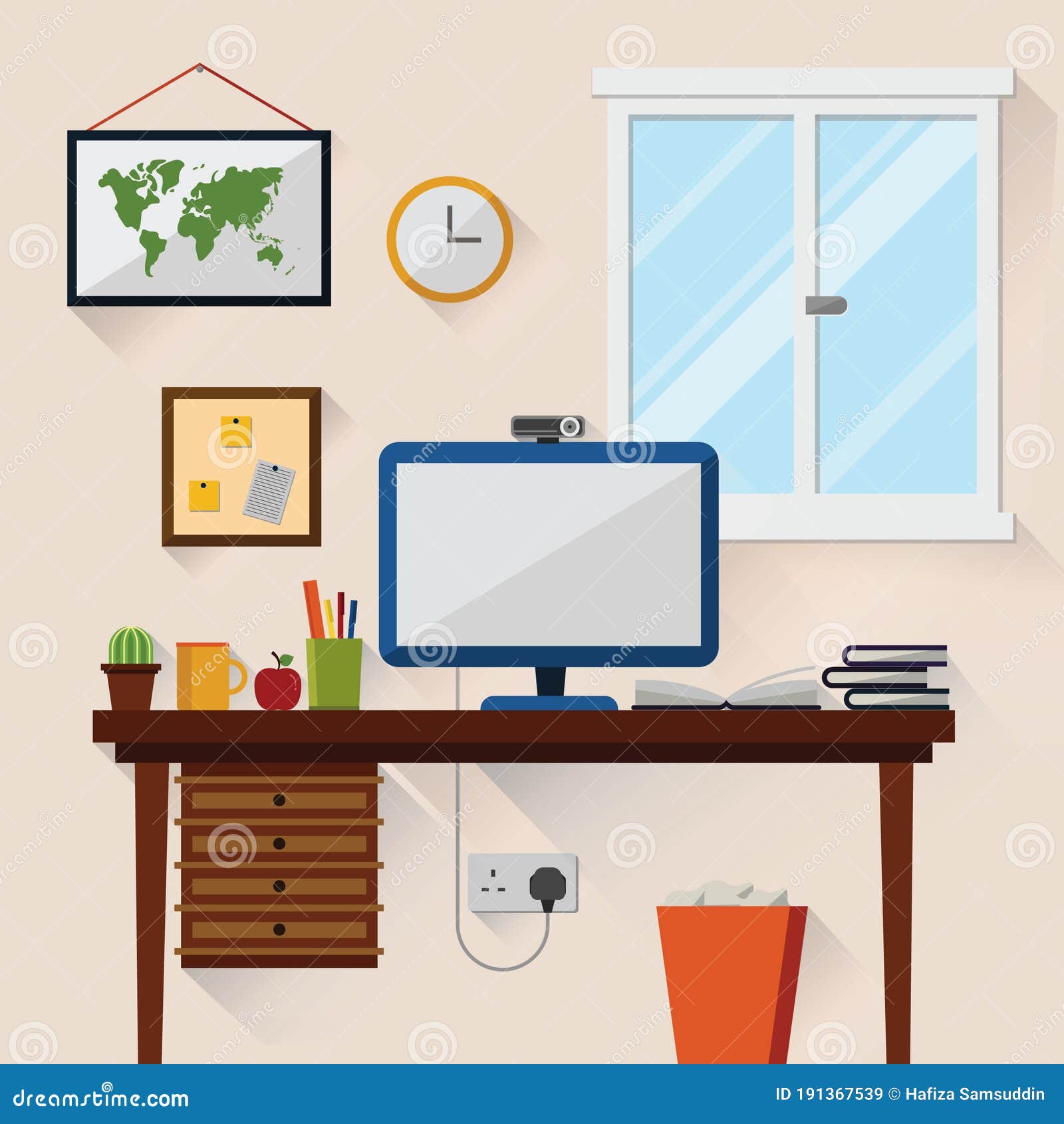 Workspace. Vector Illustration Decorative Design Stock Vector ...